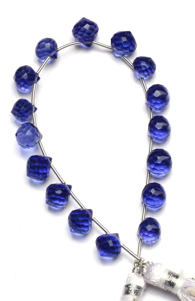 10 Pcs Hydro Tanzanite Blue Briolette Onion Faceted Beads Jewelry ...