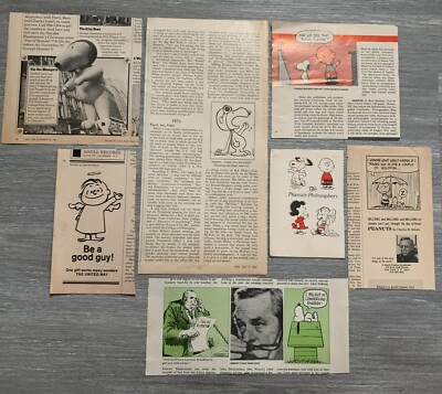 1967/81 PEANUTS VARIOUS Small/Medium Print Ads VG/VG+ Peanuts Snoopy ...