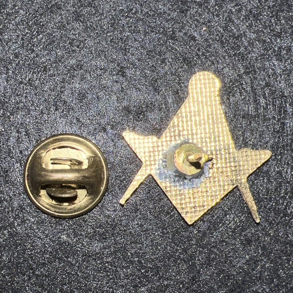 Master Mason Lapel Tac Pin Cut Out Square Compass White Blue Fraternity ...