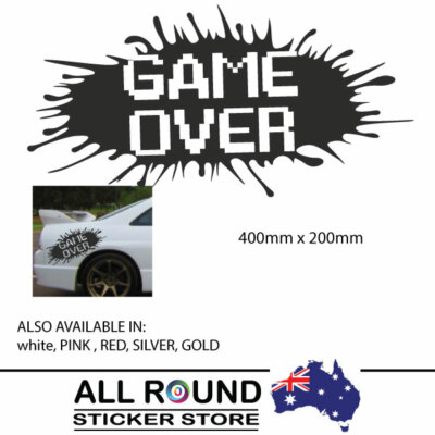GAME OVER CAR DECAL JDM DRIFT SHIFT FUNNY STICKER POPULAR EBAY | eBay ...