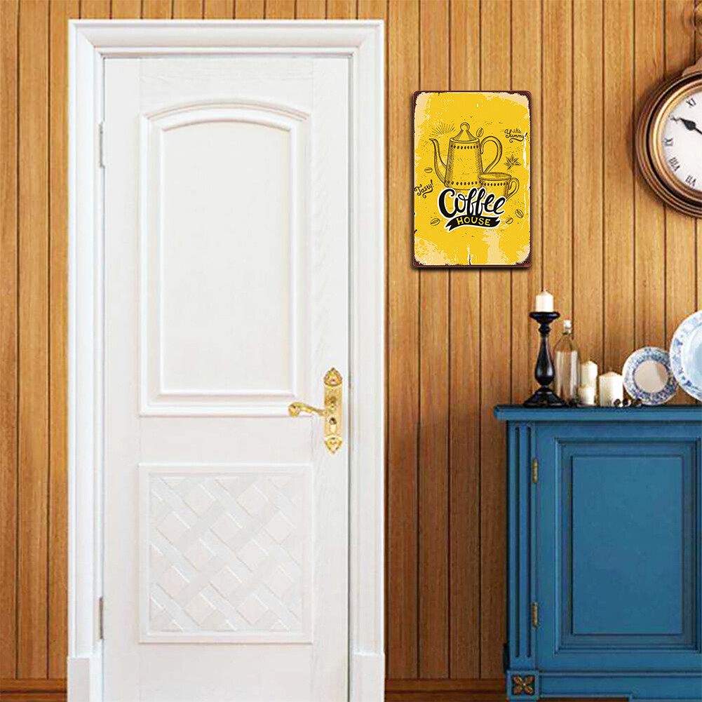 Rectangle Coffee Metal Signs Retro Waterproof Door Hanging Board (9339 ...