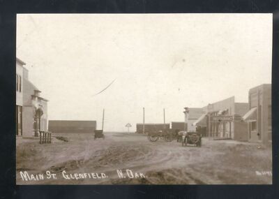 REAL PHOTO GLENFIELD NORTH DAKOTA ND DOWNTOWN STREET SCENE POSTCARD ...