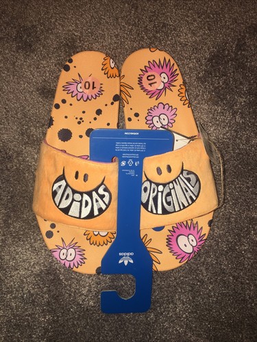 Adidas Originals x Kevin Lyons Adilette Slides Sandals Orange Mens 10 ...