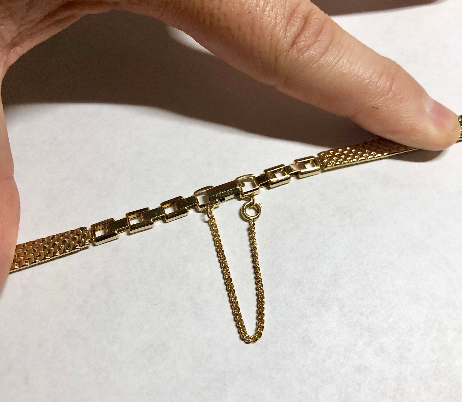 Vintage NOS Ladies "C Ring" Gold Tone Stainless Watch Band w/Safety ...