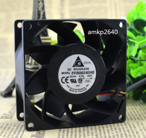 For Delta FFB0824EHE -F00 8038 8cm 80mm DC 24V 0.75A 3-pin server ...