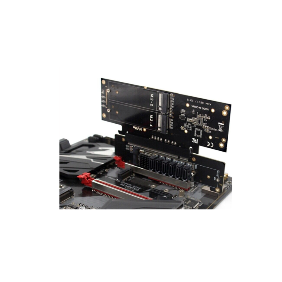 PCIE X16 to X8+X4+X4 Splitter Adapter M.2 NVME Port Expansion Riser ...