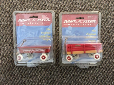 1997 Radio Flyer Miniatures Model #1 Classic Wagon & Model #2 Town ...