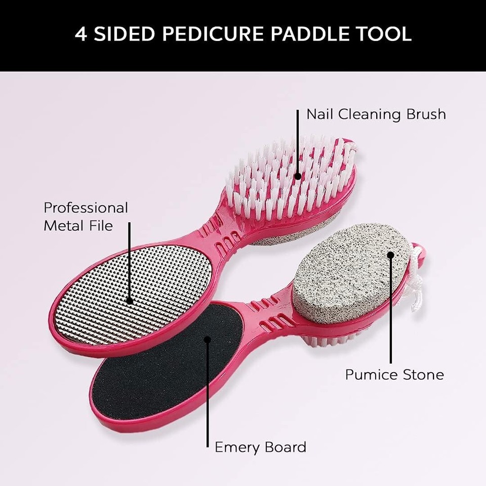 2 pack Pedicure Paddle Kit 4 in 1 Tool with Pumice Stone for Feet Hand ...