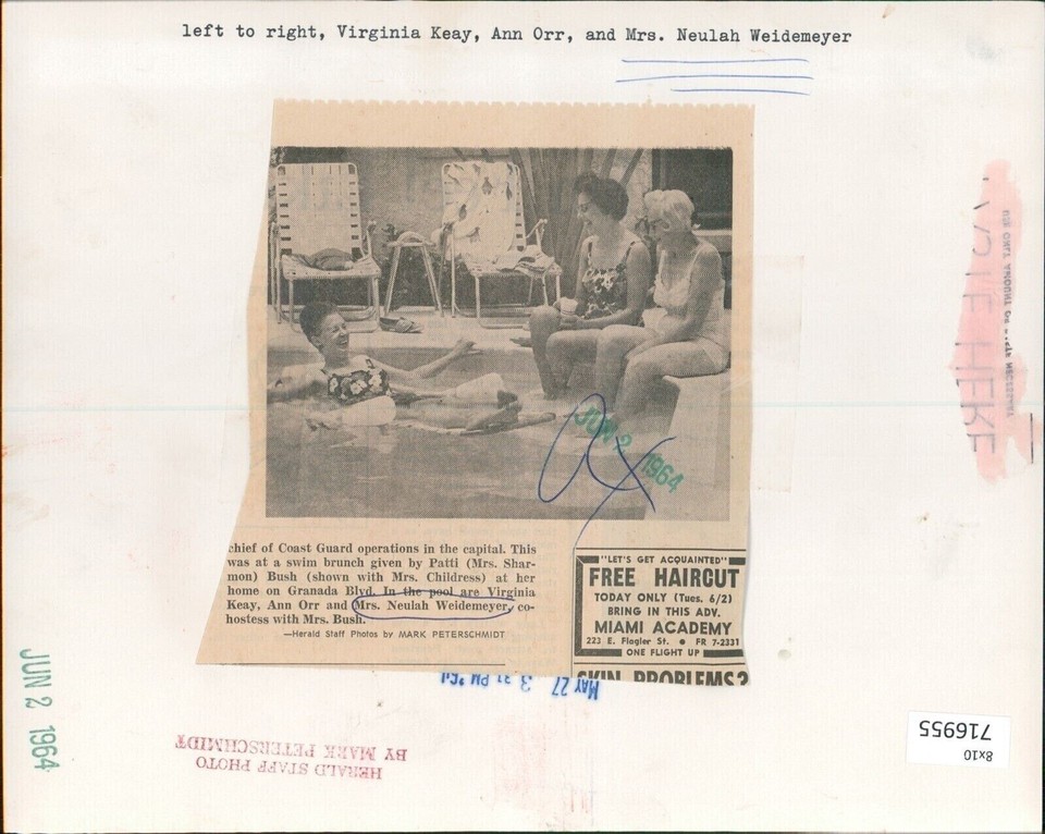 1964 Photo Mrs Neulah Weidemeyer Virginia Keay Ann Orr Patti Bush ...