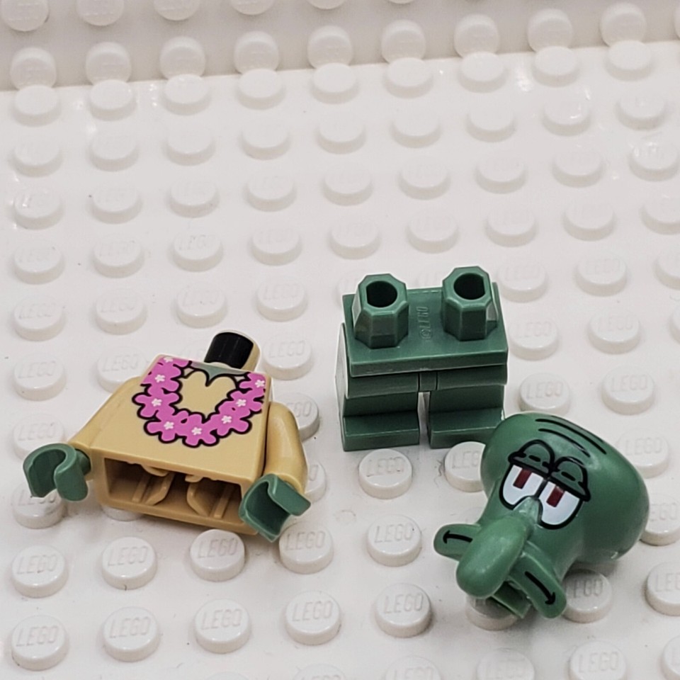 Lego SpongeBob SquarePants Squidward Minifigure Pink Lei Flower | eBay