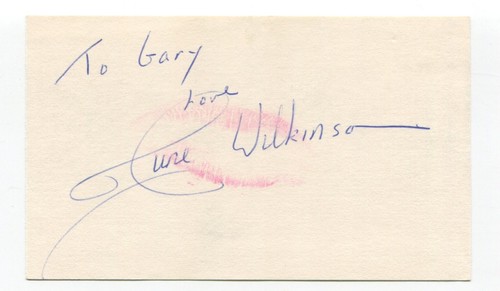 June Wilkinson Signed 3x5 Index Card Autographed Actress Model | eBay