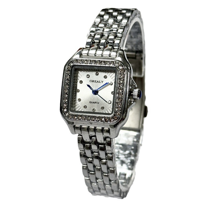 GREALY Women's Watch Luxury Classic Retro Square Waterproof Diamond ...