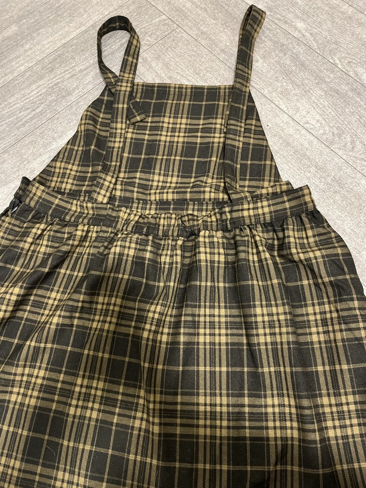 Disturbia Artume Embroidered Check Mini Pinafore Dress UK Size 20 | eBay UK