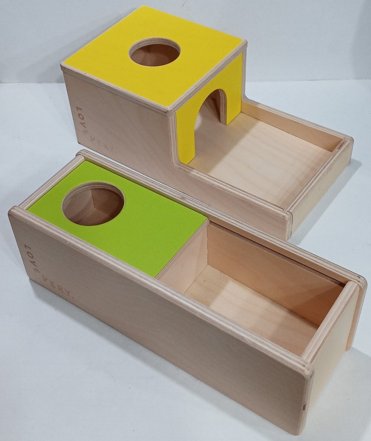 Lot Of 2 Lovevery Wooden Box Ball Drop Toys, NO BALLS | eBay