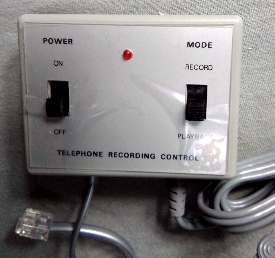 Telephone Recording Control RJ11 Interface Tape Recorder Plug Call ...