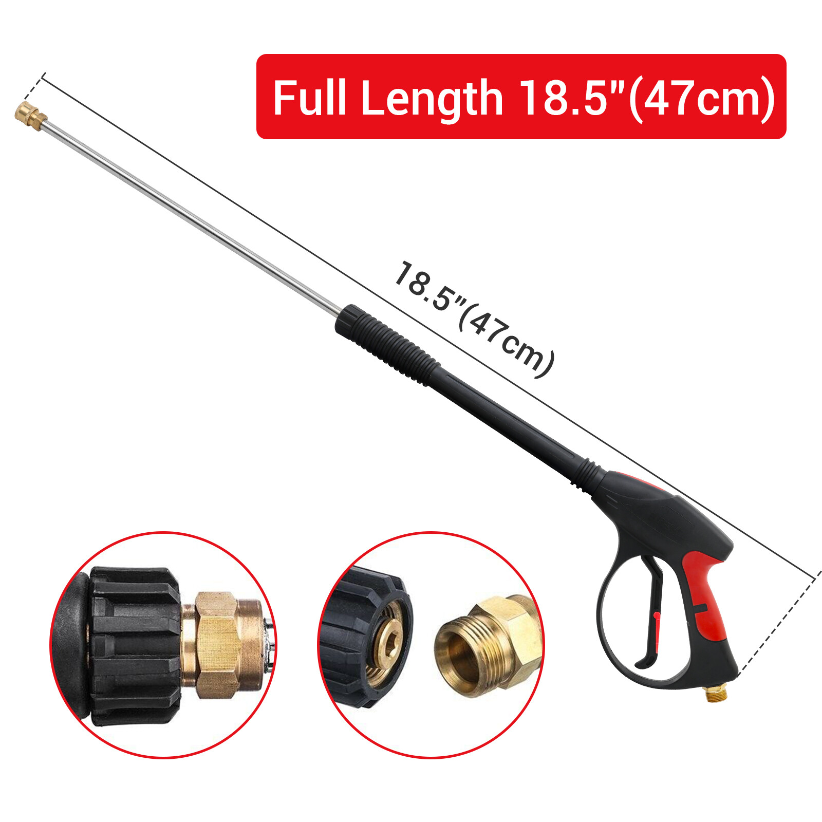 High Pressure Car Power Washer Gun 4000PSI Spray Wand Lance Nozzle and ...