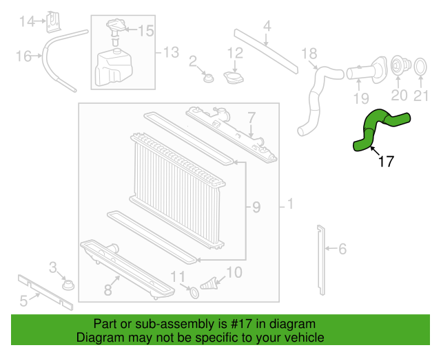 GENUINE TOYOTA 07-11 CAMRY 2.4L UPPER INLET RADIATOR COOLANT HOSE 16571 ...