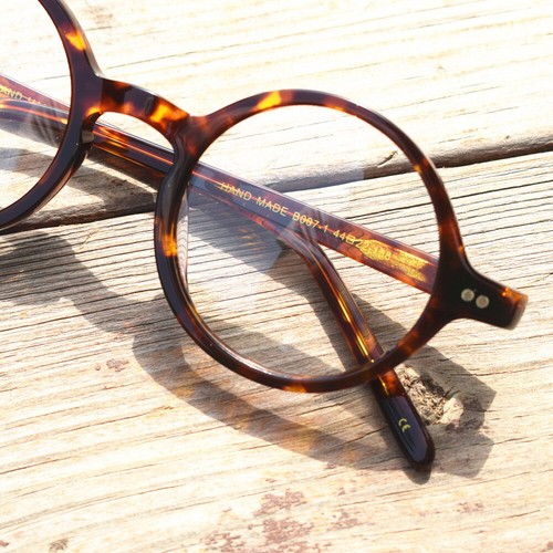 Vintage Small Round Acetate Eyeglasses Frame Tortoiseshell Women ...