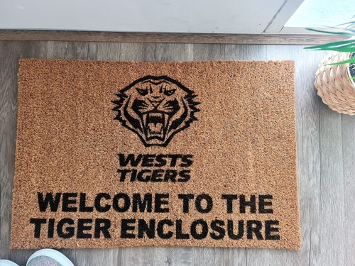 NRL Custom Door Mat Wests Tigers Welcome Enclosure Housewarming Gift ...