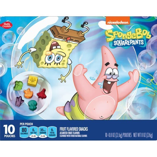 Betty Crocker Sponge Bob Fruit Shapes 8 Oz