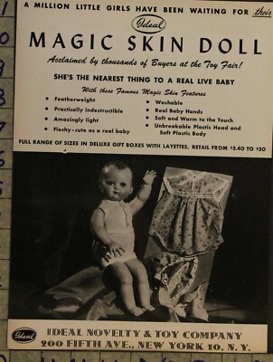 1946 VINTAGE MAGIC SKIN DOLL FEATHERWEIGHT PLASTIC REAL IDEAL NOVELTY ...
