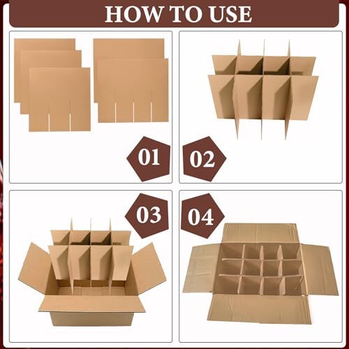 13 Sets Moving Box Glasses Divider Kits Cardboard dividers fit boxes ...