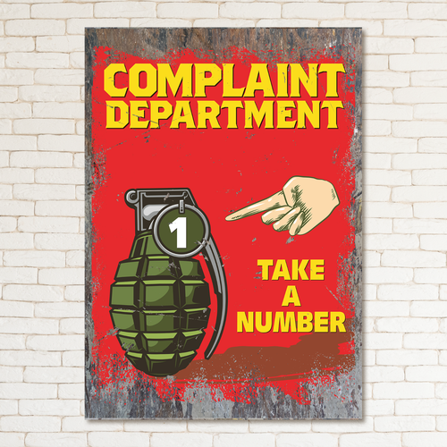 COMPLAINT DEPARTMENT Retro Metal Sign Man Cave Bar Pub Plaque Party ...
