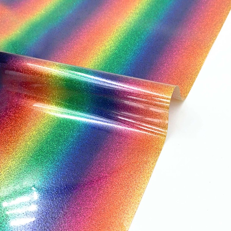 Colorful Rainbow Heat Transfer Vinyl Iron on Pattern Vinyl Glitter Film ...