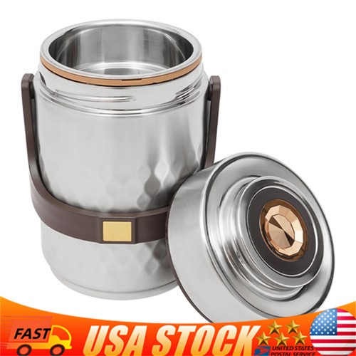 2L Stainless Steel Vacuum-Insulated Food Jar with 2 Storage Container ...