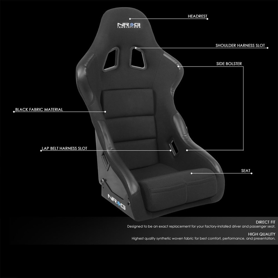 NRG FRP-311 (Medium) Fixed Position Bucket Racing Seat w/Bottom Mount ...