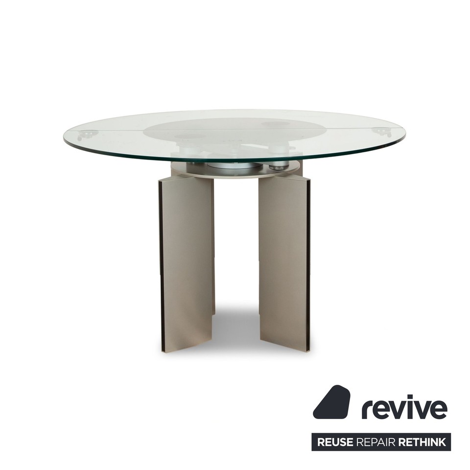 Ronald Schmitt K 750 E Glass Dining Table Silver Extendable Dining Room ...