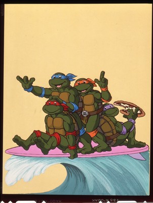 Teenage Mutant Ninja Turtles Surfing Animation Art Vintage 4x6 ...