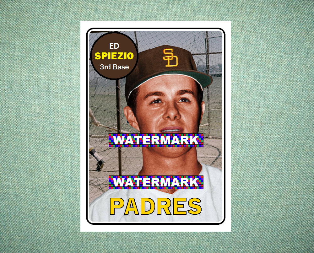 Ed Spiezio San Diego Padres 1969 Style Custom Baseball Art Card | eBay