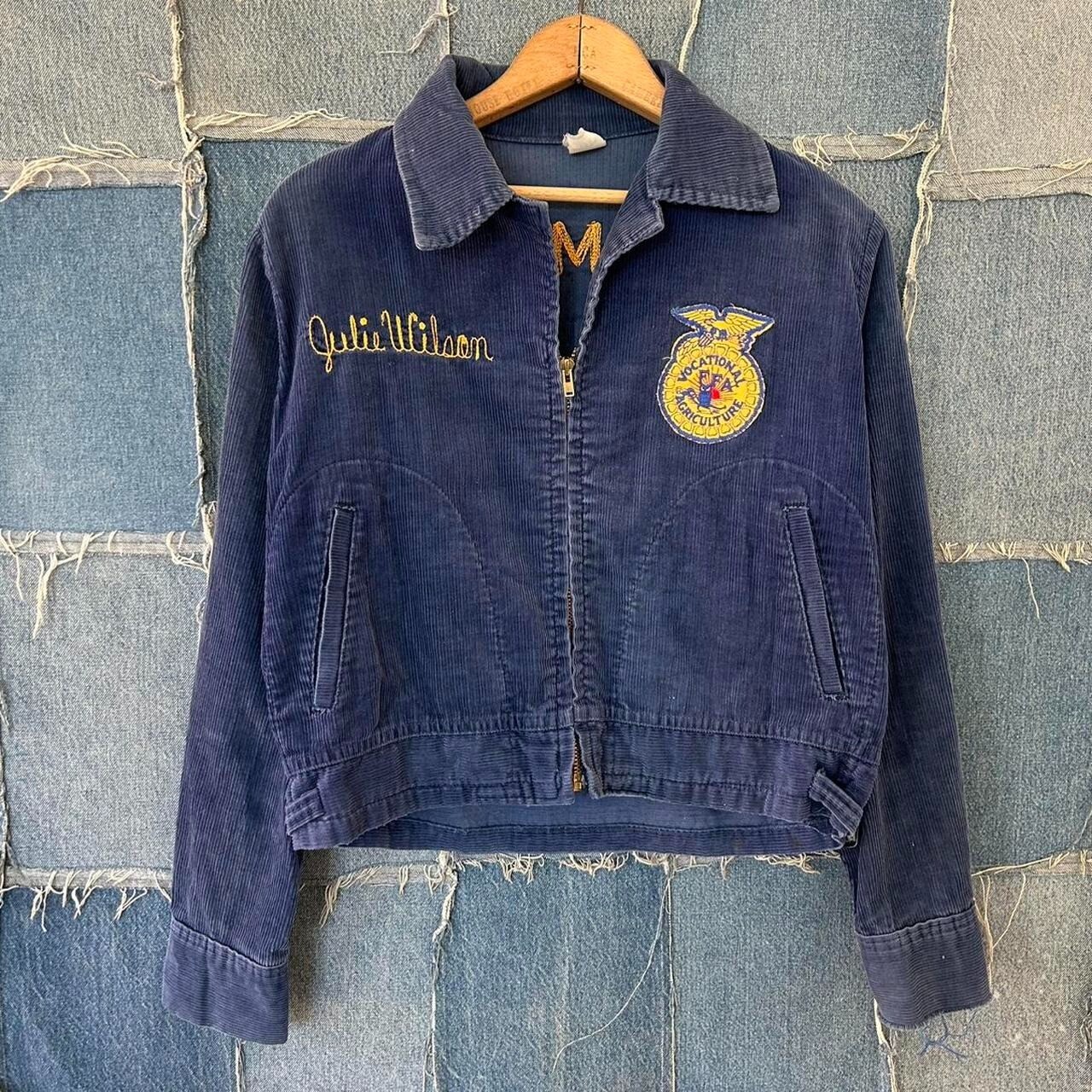Vintage 70s Ffa Corduroy Jacket Zip UP Cropped Chains… - Gem