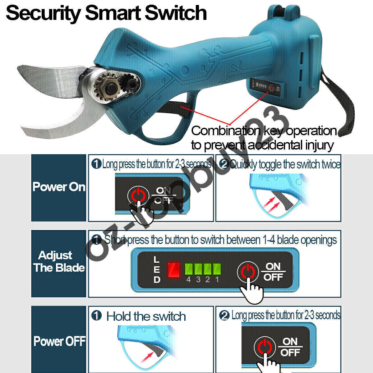 40mm max Cordless Brushless Electric Pruning Shears Secateur Makita 2Battery | eBay
