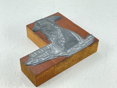 Vintage Printing Wood Block Stamp Newspaper Native American Indian ...