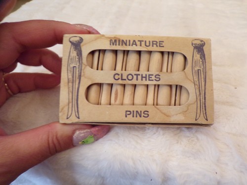 VTG Box Of Miniature Clothes Pins | eBay