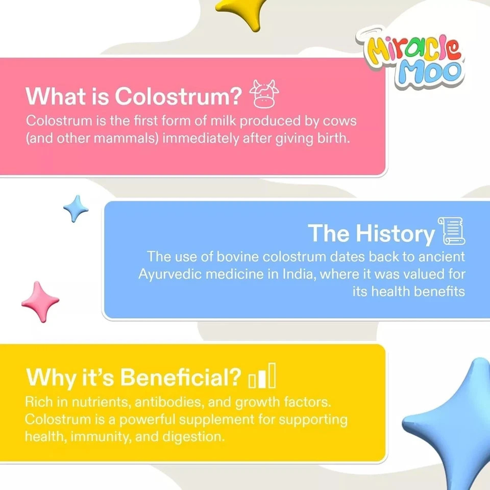 Miracle Moo Mother Natures Bovine Colostrum grassfed+ immunolin ...