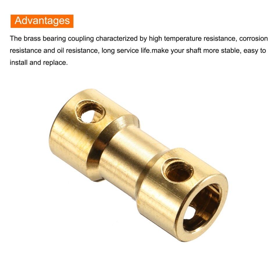 4Pcs 6mm to 6mm Brass Shaft Coupling Joint Connector with Screws ...