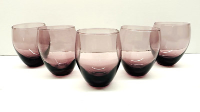 Vintage Set Of 5 Purple Amethyst Colored Cordial Glasses 2.5" | eBay