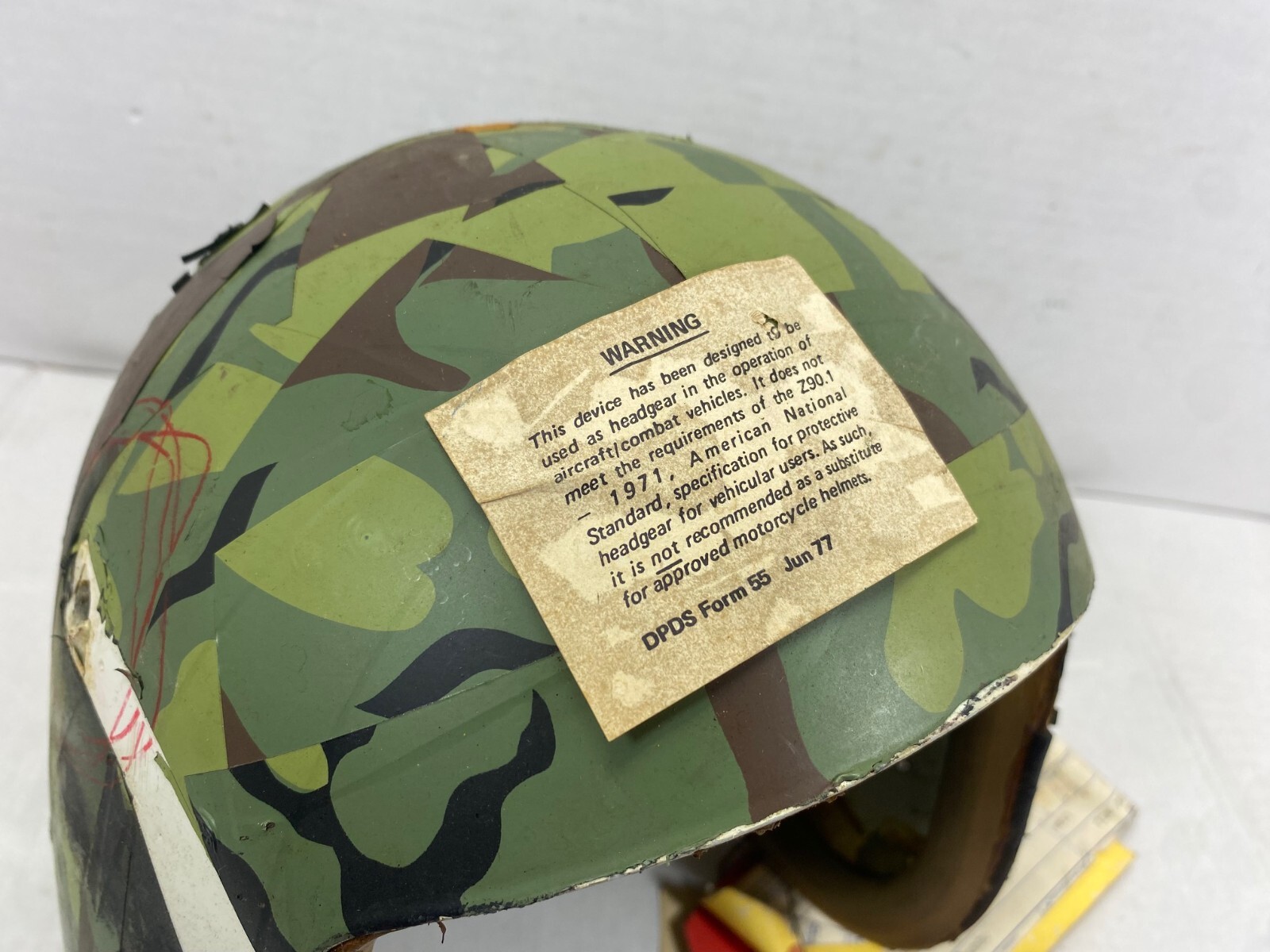B-52 Camo Hgu-26 Flight Helmet Shell, used-demil Medium Carswell Tags ...