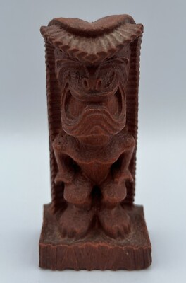 VINTAGE HIP Hawaiian Tiki God Statue Ku God of Strength 4” Brown | eBay