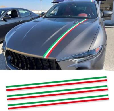 Universal Fitment Hood Roof Rear Italy Flag Car Stickers For ...