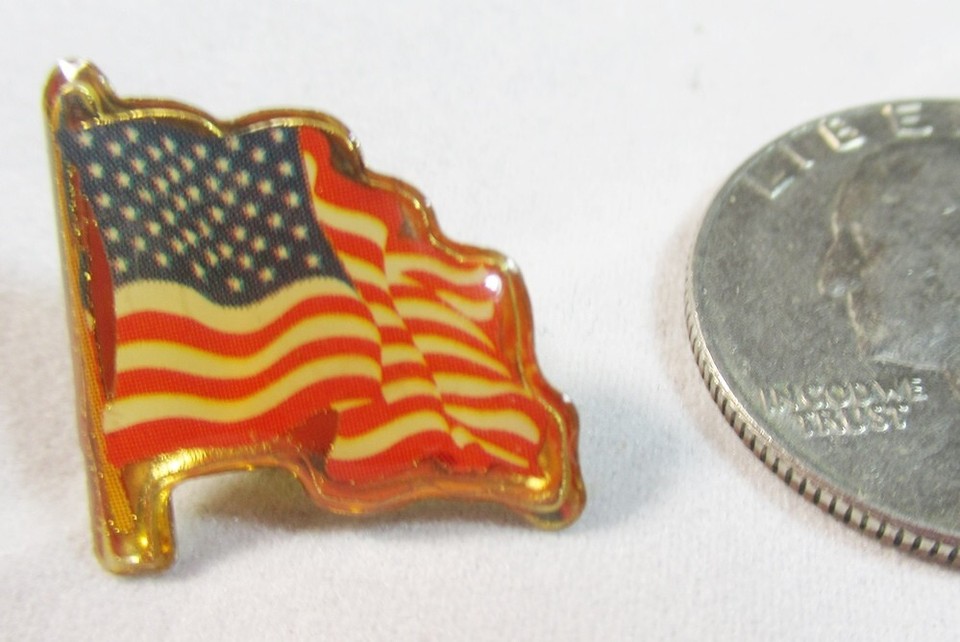 08 Lapel #121 Vintage American National Country Flag Hat Coat Pinback ...