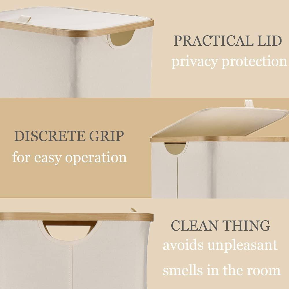 Laundry Basket Laundry Bin Laundry Hamper with Lid 100L Foldable ...