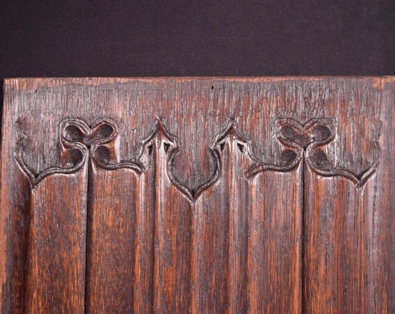 Pair of Gothic Linen Fold Carved Panels/Trim in Solid Oak Wood | eBay