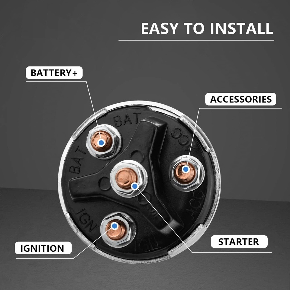 Ignition Switch with Key 4 Position Universal Key Ignition Switch 12v ...