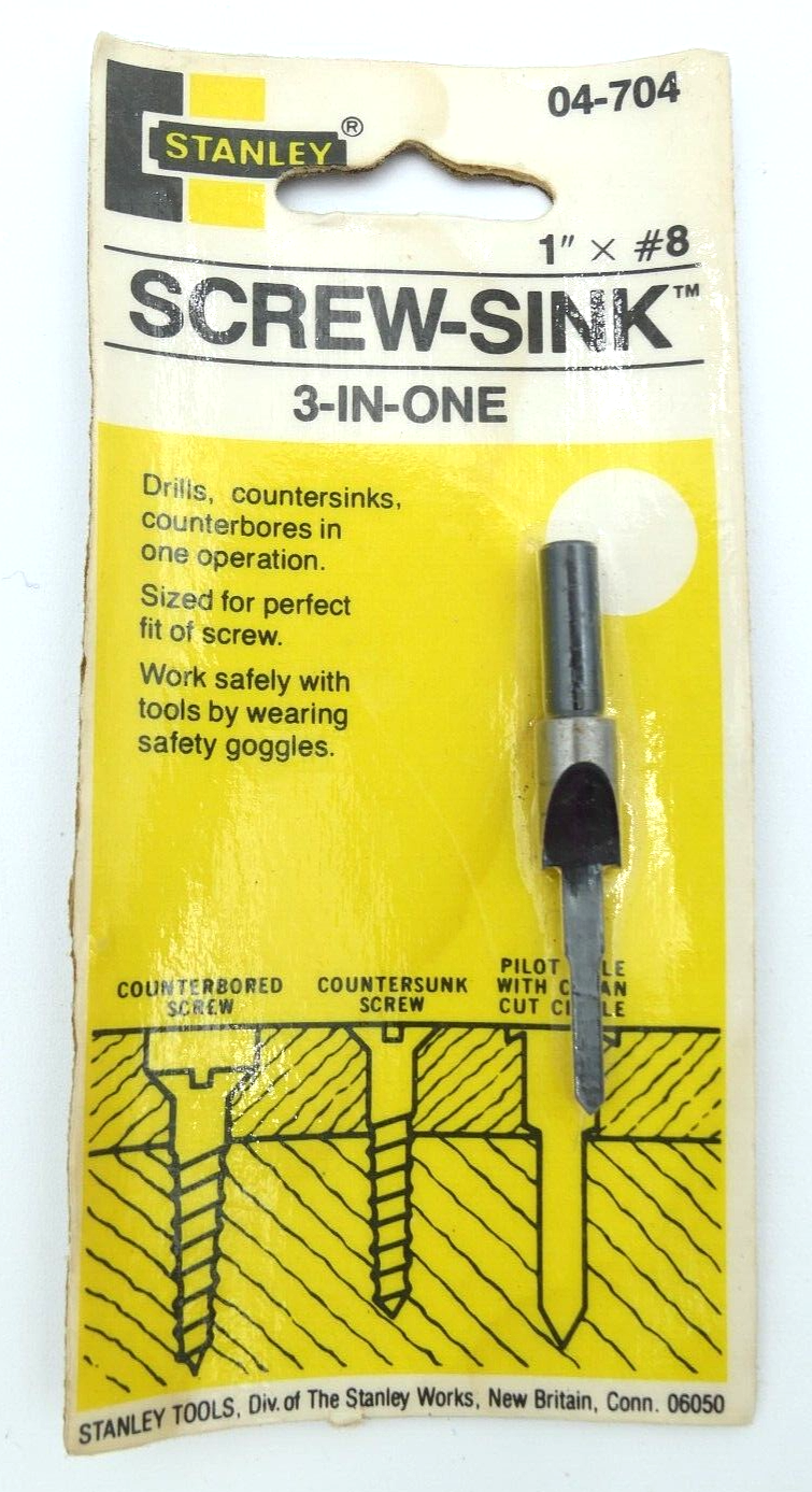 Vintage Stanley Screw-Sink 3-In-One #04-704 1" x #8 Drills Sinks ...