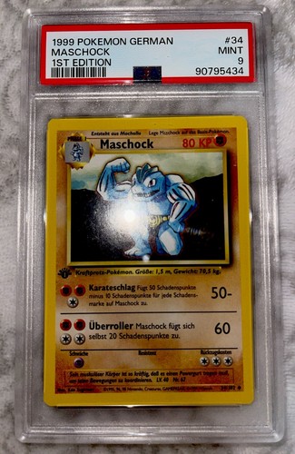 1999 Pokemon Unlimited Machoke #34 PSA 9 MINT GERMAN 1st EDITION RARE🔥🔥 ...