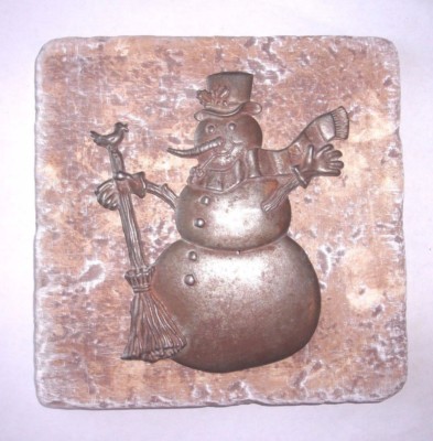 Snowman plastic travertine tile mold trim casting mould 6" x 6" x 1/3 ...